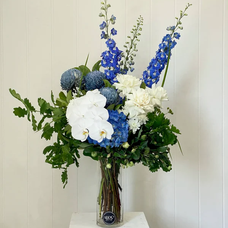 Blue Fusion Flower Arrangement in Vase | Abdo Florist