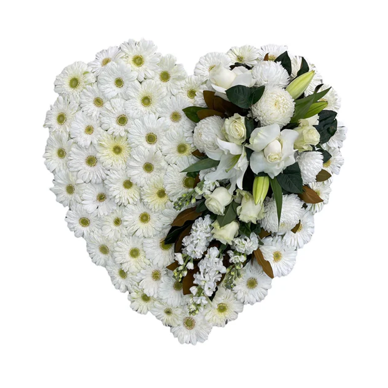 Heart-Shaped Sympathy Floral Tribute | Abdo Florist