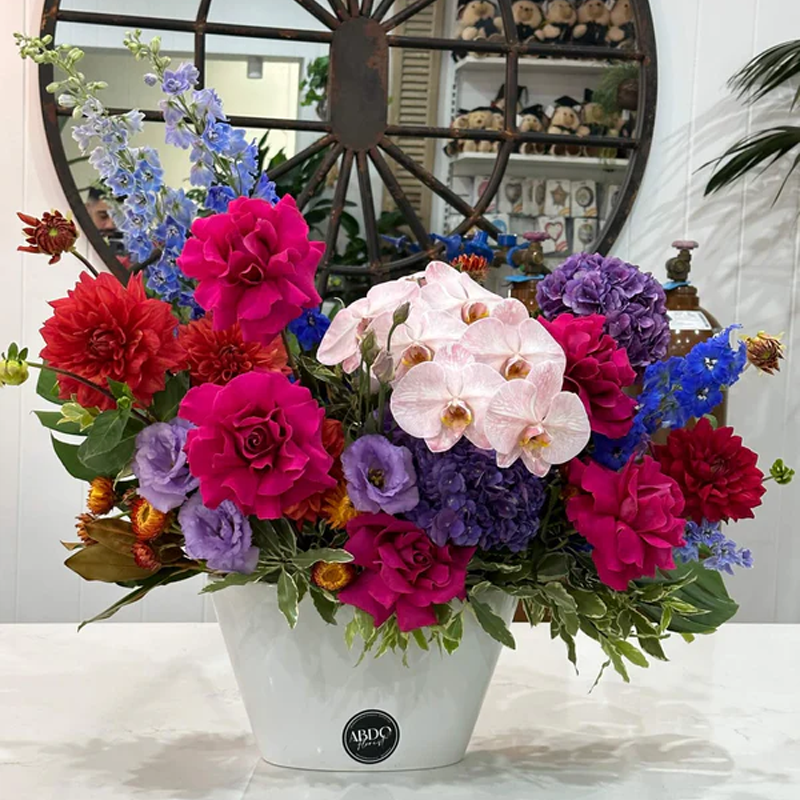Radiant Fusion – Bright Mixed Flower Bouquet | Abdo Florist